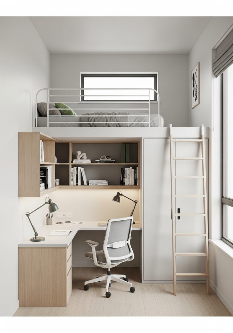Dorm Room Ideas with Lofted Bed Maximize Your Small Space