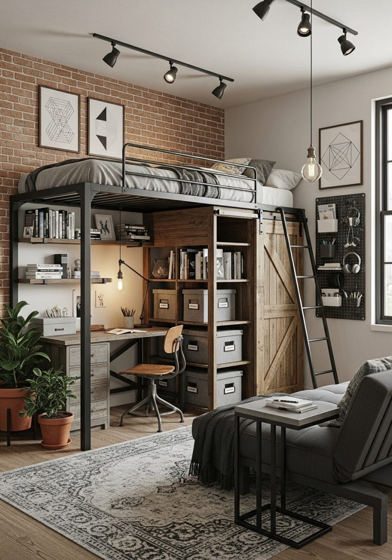 Dorm Room Ideas with Lofted Bed Maximize Your Small Space